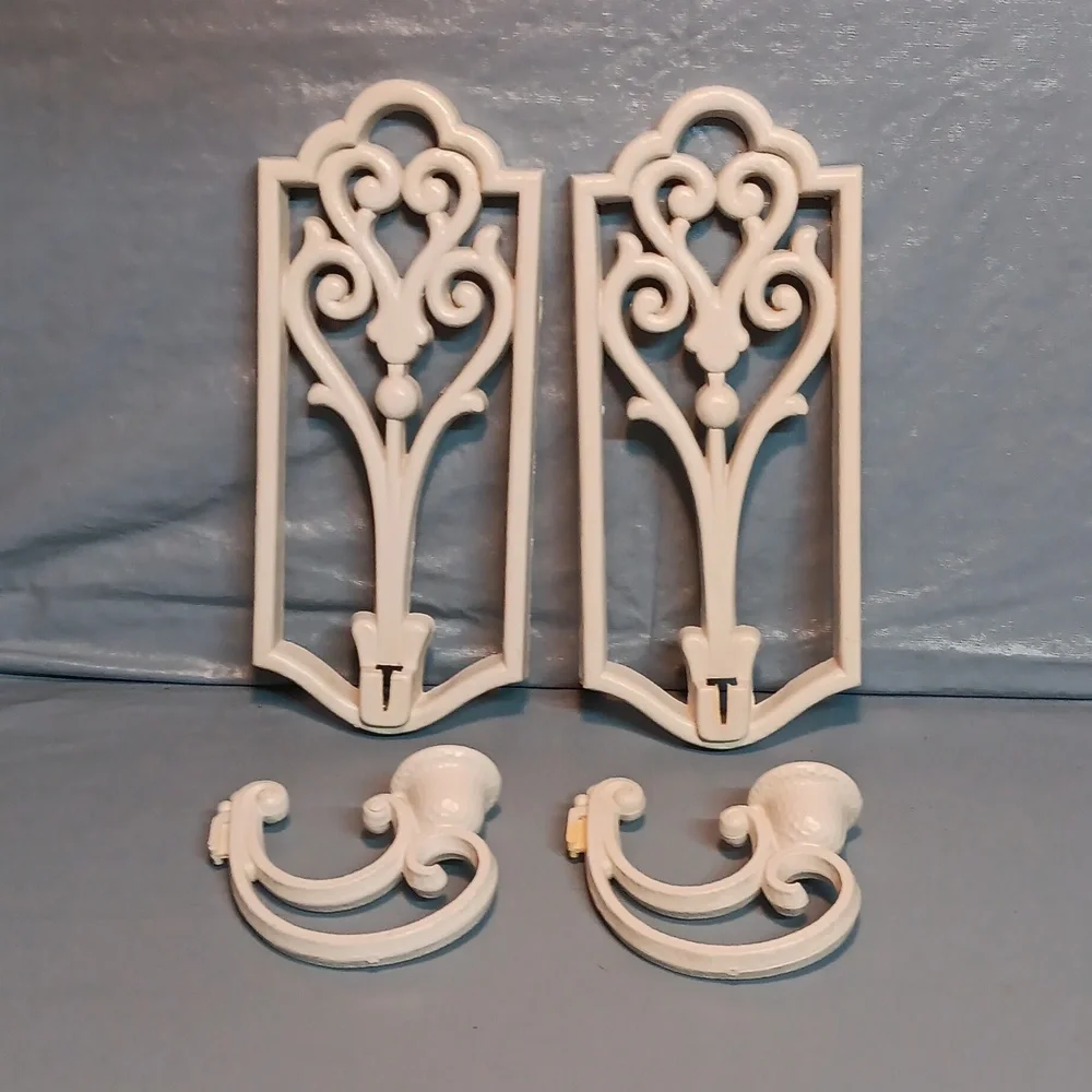 Homco | Accents | Homco 982 White Wall Sconces Candle Holders 4229 ...